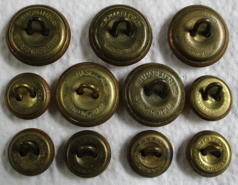 Set of 11x British Army:"GENERAL SERVICE BRASS BUTTONS" (23mm-17mm, WW1 ...