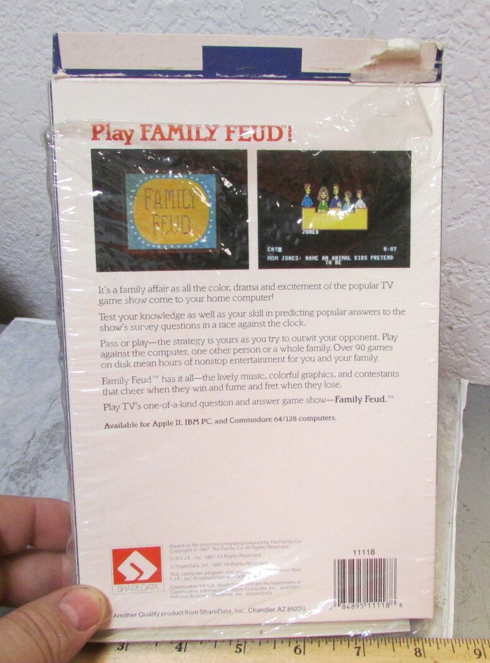 Commodore Family Feud game 1987 on floppy disk, by Sharedata, vintage ...
