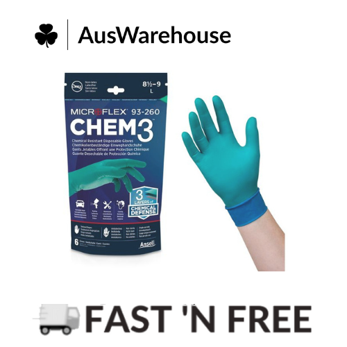 Ansell Microflex Chem3 Chemical Resistant Large Disposable Gloves - 3 Pairs | eBay