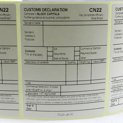 CN22 Customs Declaration Labels - You Choose Your Quantity - UPDATED ...
