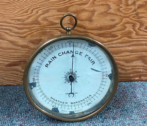 VINTAGE BRASS WEATHER BAROMETER 'Short & Mason' GAUGE GREAT! | eBay