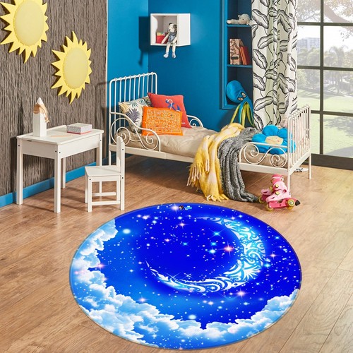 3D Sky Starry Moon O497 Game Rug Mat Round Elegant Photo Carpet Mat Eve ...