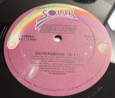 Lakeside Outrageous 12” 1984 Solar 0-66957 VG+ So Let Love B Side | eBay