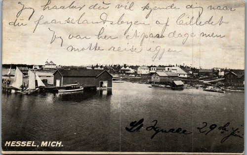 Hessel, Michigan Postcard Harbor Marina | eBay