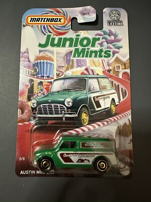 Matchbox Austin Mini Van Green Junior Mints NEW 2023 HVV80 Mattel Candy ...