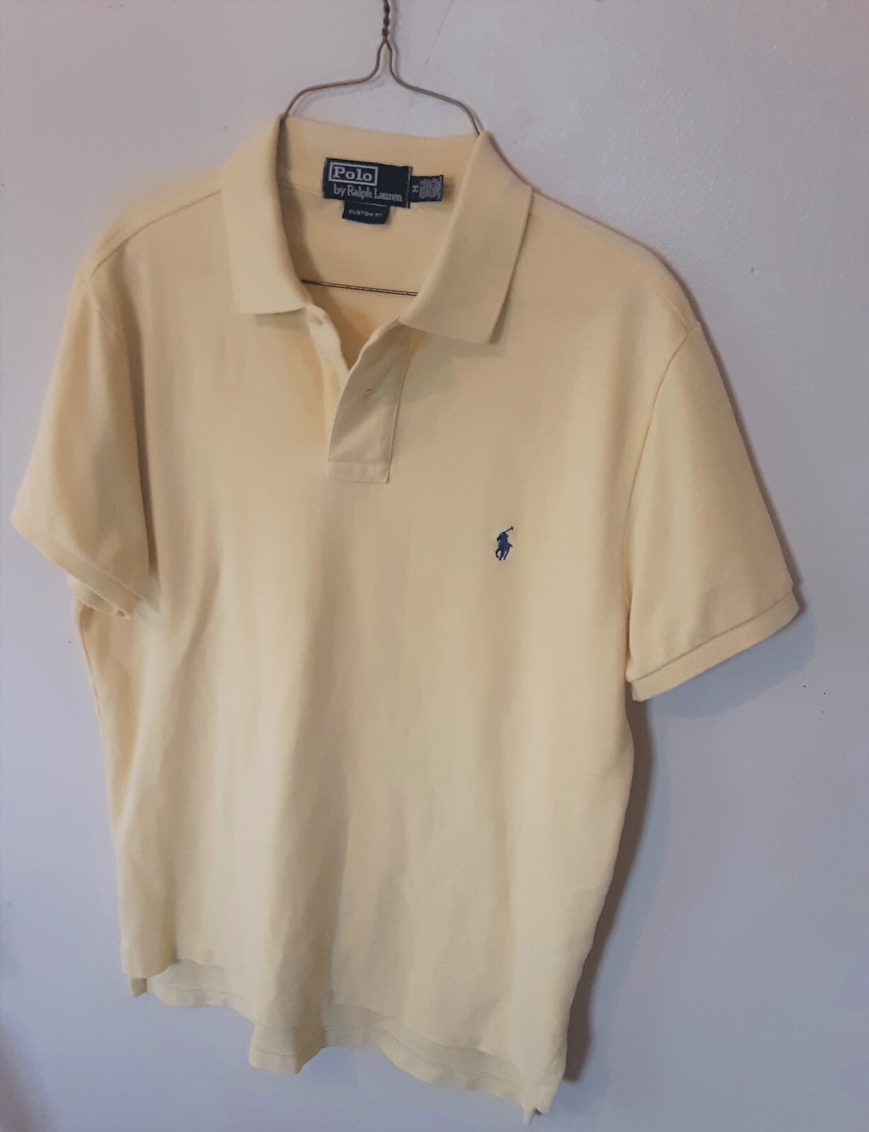 Ralph Lauren Mens Pale Yellow Polo Custom Fit Medium | eBay