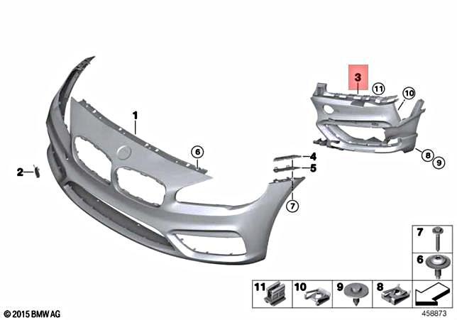 Genuine BMW F45 F46 214d 216d 216i 218d 218dX Support Fog Lamp Left ...