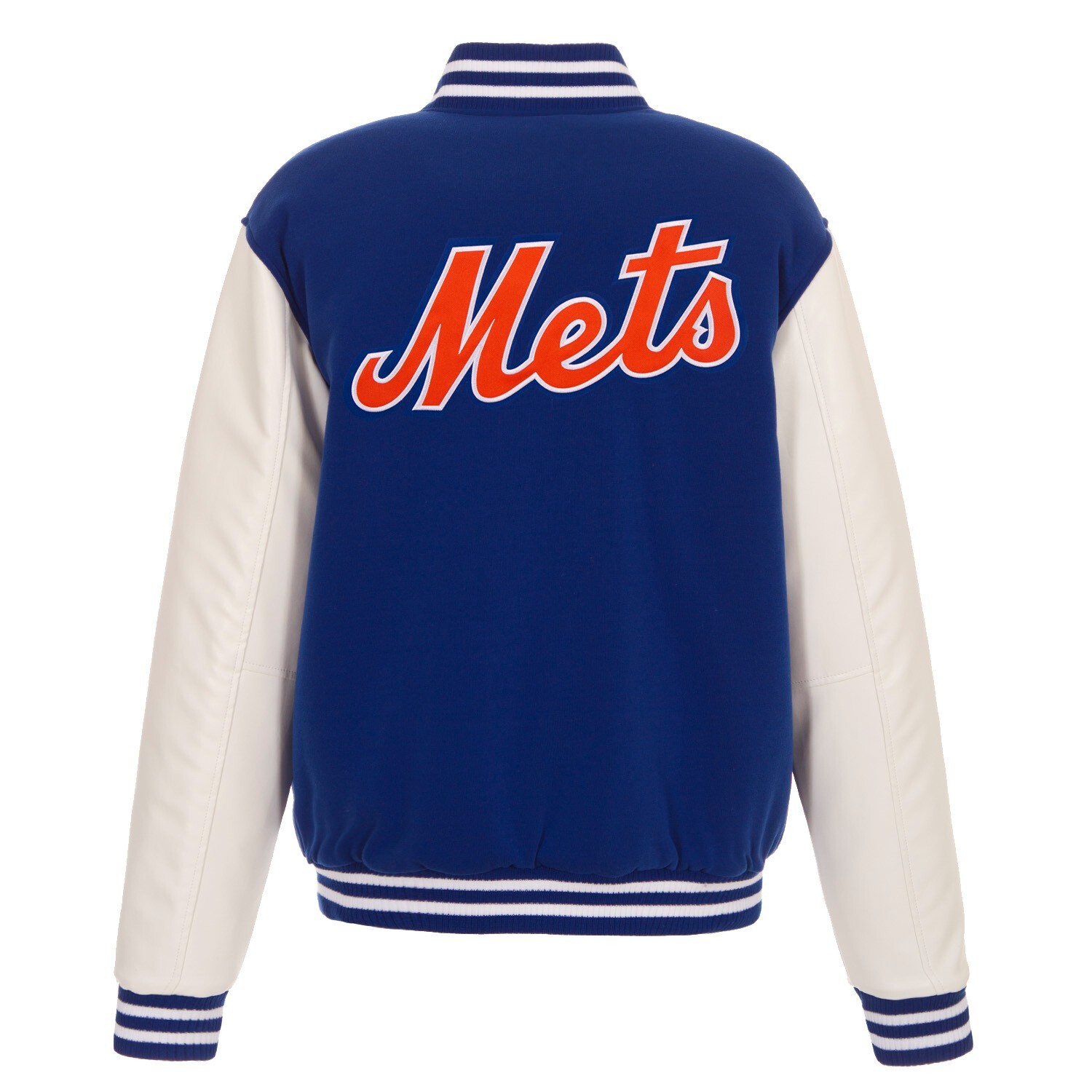 New York NY Mets (MLB) Reversible Fleece Jacket with Faux Leather ...