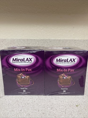 Miralax Mix-In-Pax Laxative Powder, Unflavored 0.5 oz 20 Ct ea = 40 ...