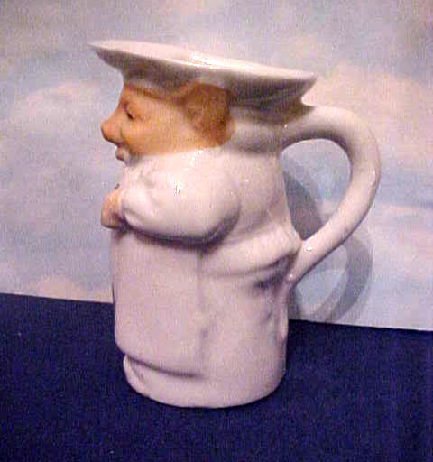 Antique German Pink Pig Fairing Chef Creamer Pitcher Porcelain Figurine ...