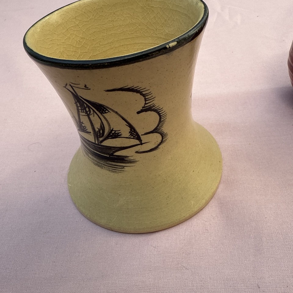 RARE VINTAGE FEN POTTERY HANDMADE MUG THE LUGGER PORTLOE. | eBay