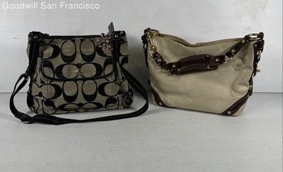 Lot Of 2 Coach Multicolor Leather Monogram Pockets Adjustable Strap ...