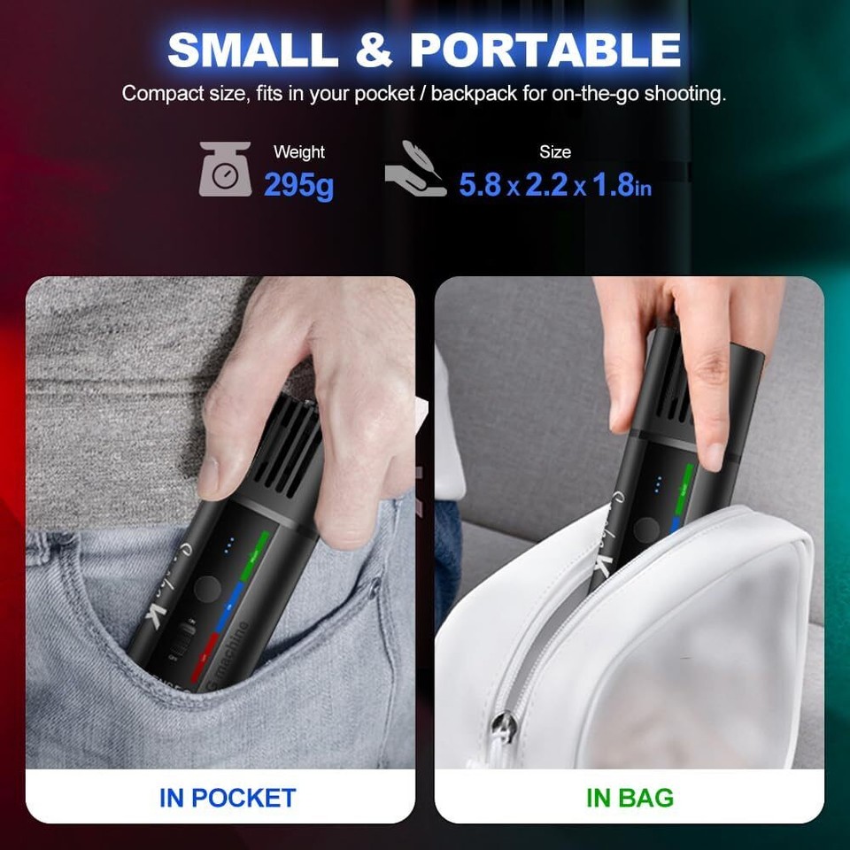 LENSGO Smoke K 30W Handheld Fog Machine Portable Smoke Machine w/Remote ...