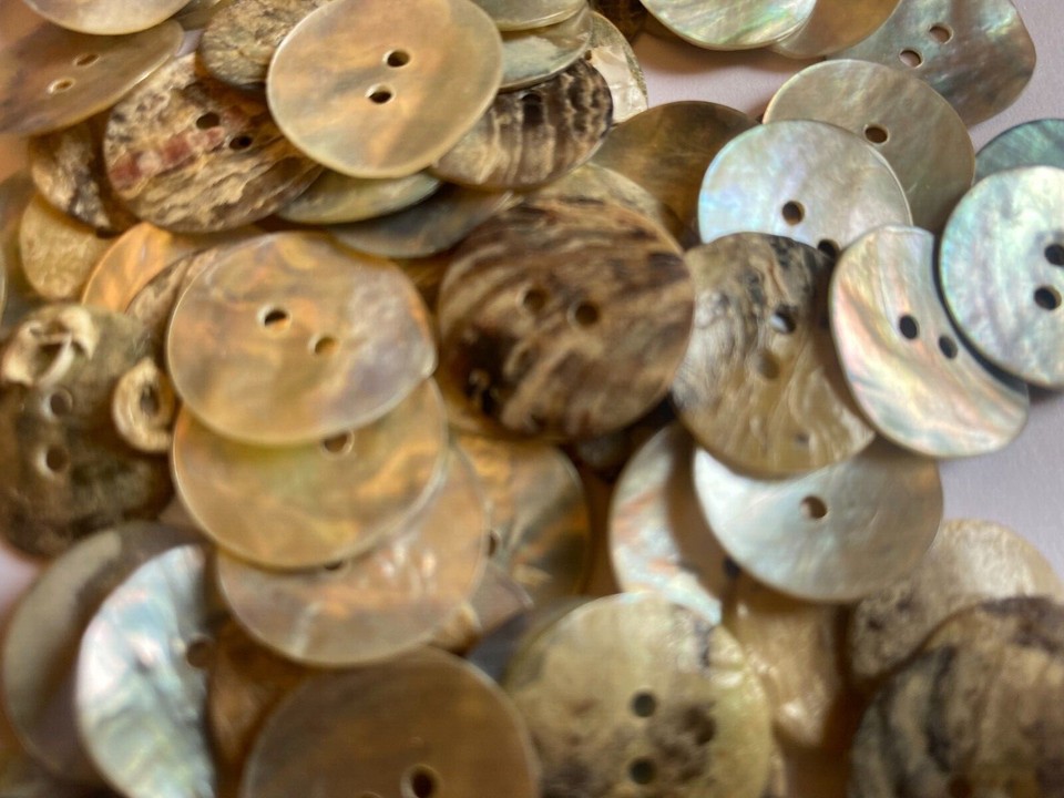 Handmade Mother Of Pearl Shell Buttons 2 Hole Knitting Scrapbook 9mm To ...