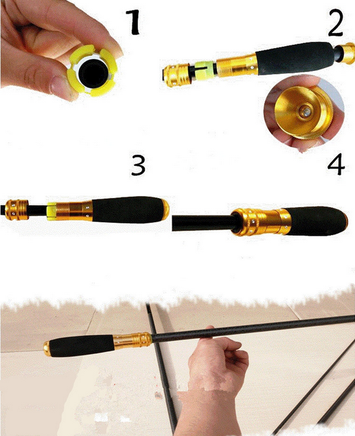 1Pcs Metal Spinning Fishing Rod Handle Grip with Reel Seat for Rod ...