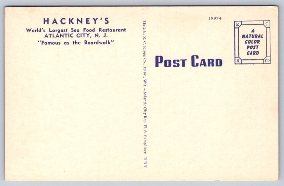 Postcard Larry Hackney W/ Lobster Waitresses Atlantic City NJ Boardwalk ...