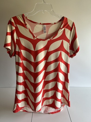 Lula Roe Women’s Coral Ivory Pro T Shirt Size M | eBay