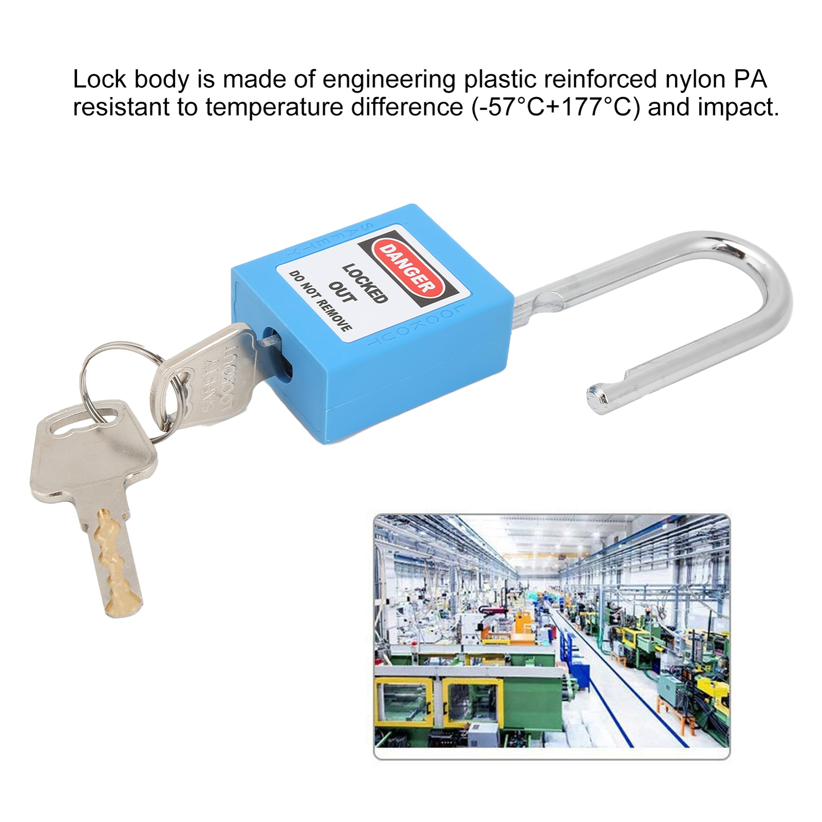 5 Sets 1.5in Safety Padlocks Steel Beam Insulated Lock With Keys For ...