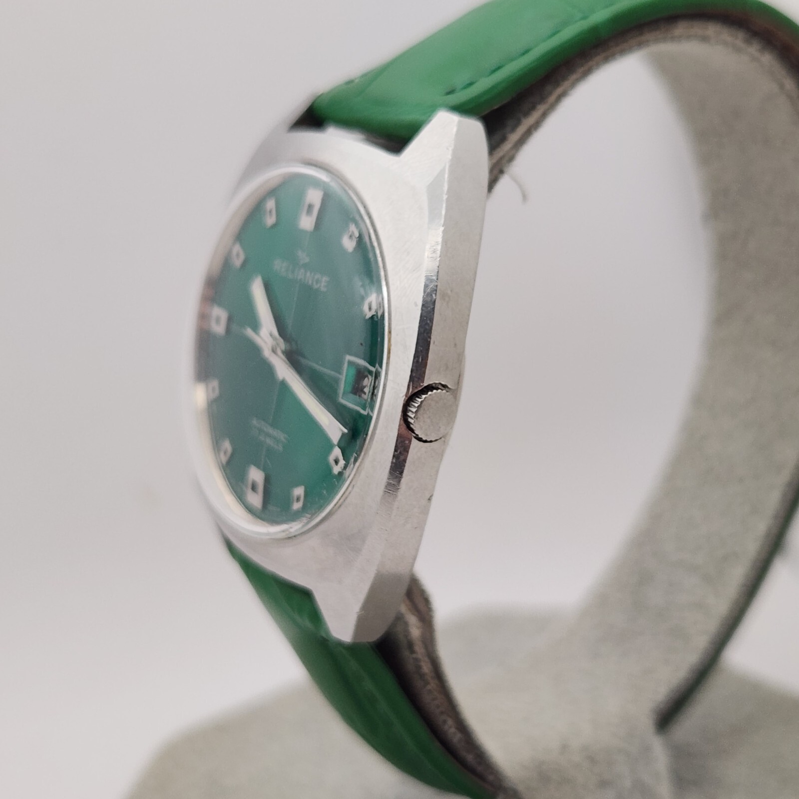 Vintage RELIANCE by CROTON men's automatic watch DATE Green dial 1970s ...