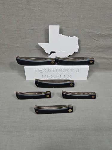 Lot Of 6 Case XX Sodbuster Pocket Knives 3 Large 2138 & 3 Jr 2137 Black ...