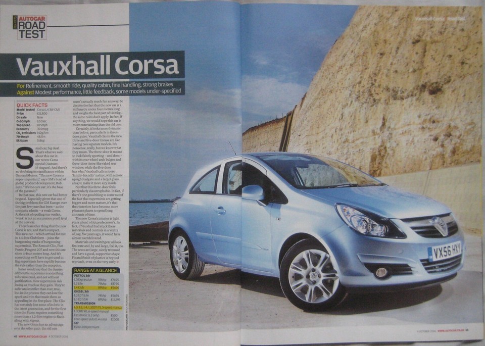 Autocar magazine 4 October 2006 featuring Porsche, Audi, BMW, TVR ...
