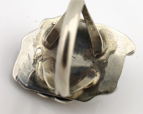 Navajo Ring 925 Silver Sleeping Beauty Turquoise Signed Justin Morris C ...