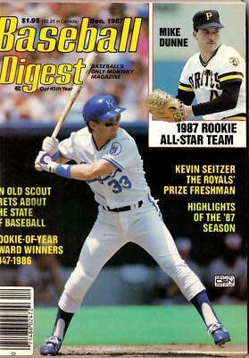 Baseball Digest Magazine December 1987 Cover Kevin Seitzer No Label ...