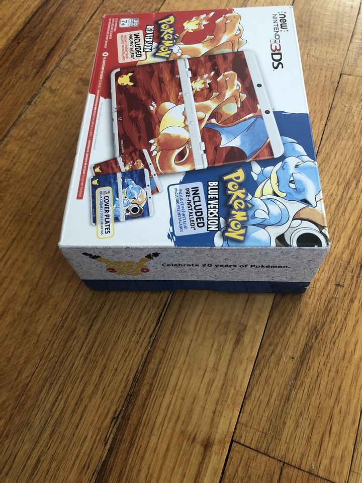Nintendo 3DS Pokemon 20th Anniversary Red & Blue Edition Console Bundle ...