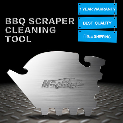 BBQ Scraper Tool Grill Brush Stainless Steel Steam Cleaner Multi ...