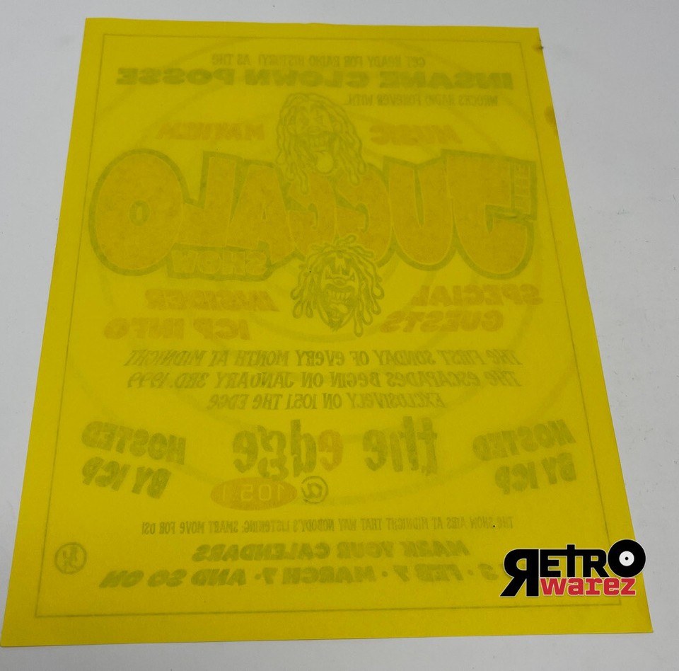 Insane Clown Posse - The Juggalo Show Flyer 8.5x11 ICP twiztid 1999 ...