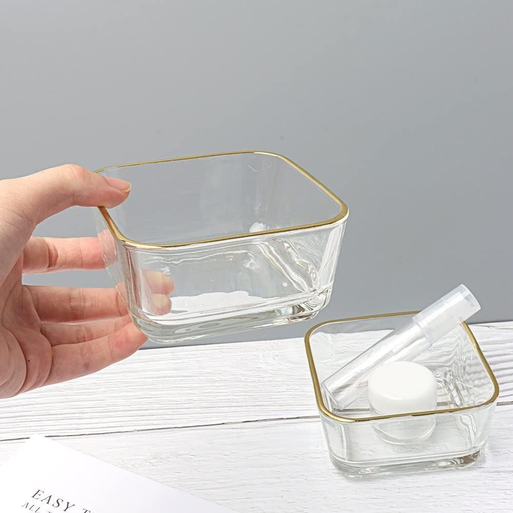 Transparent Glass Paper Clip Storage Box Elegant Clear Paper Clip ...
