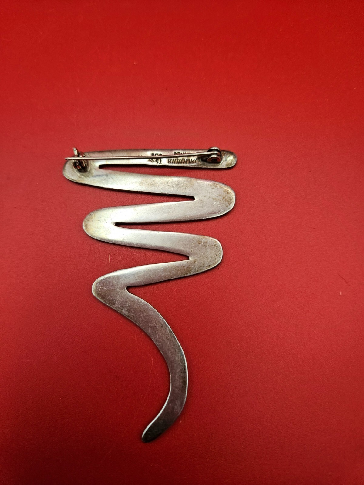 Silver Zig Zag Squiggle Wave Vintage Pin Brooch Moder… - Gem