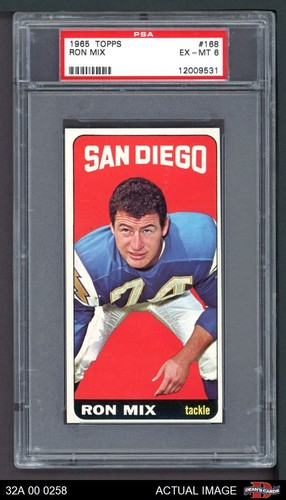 1965 Topps #168 Ron Mix Chargers HOF USC PSA 6 - EX/MT | eBay