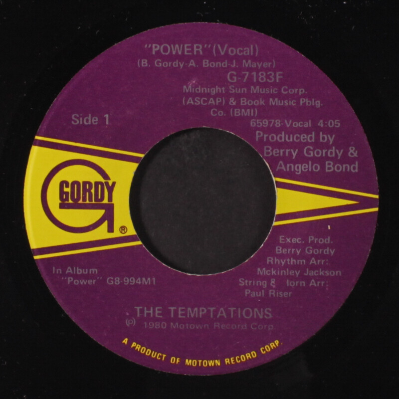 TEMPTATIONS: power / instrumental Gordy 7" Single 45 RPM | eBay