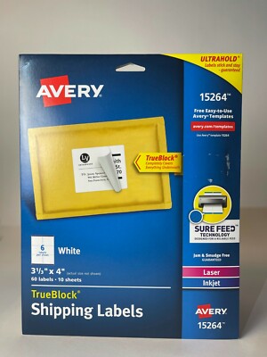 Avery 15264 Shipping Labels 3 1/3” x 4” | eBay