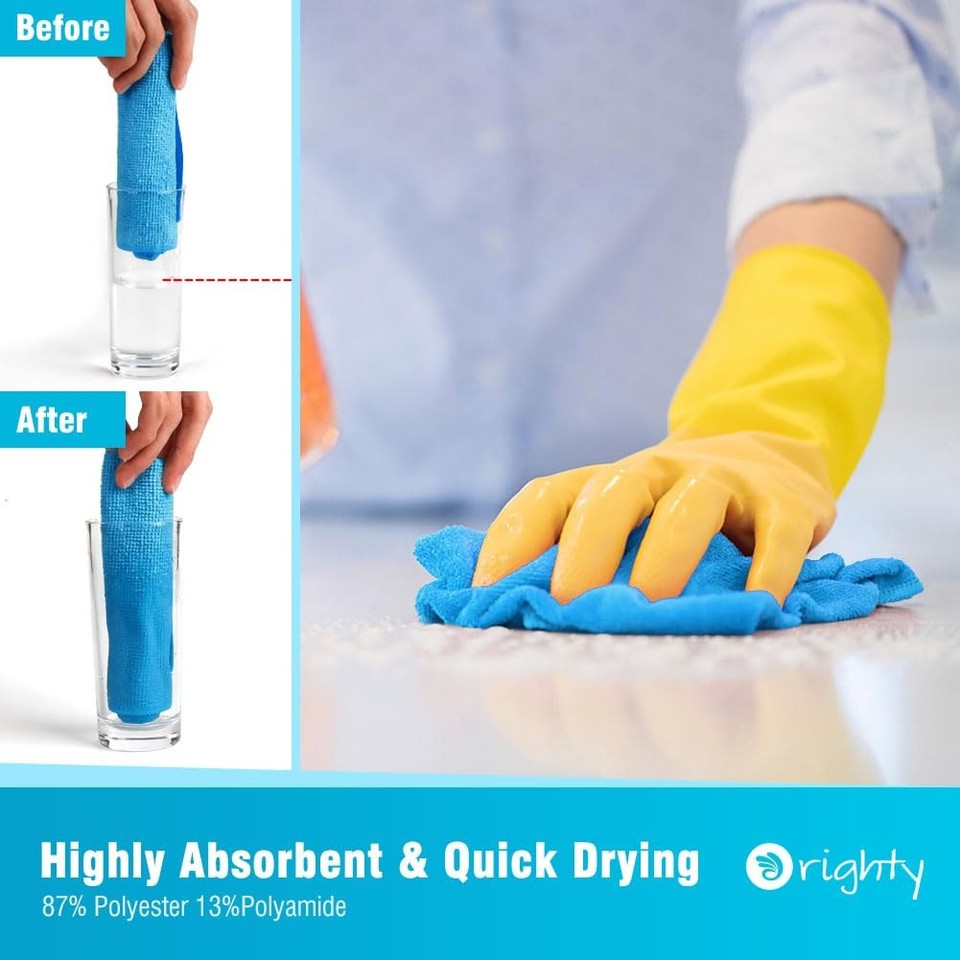 Cleaning Cloths, Shop Towels 50 Pack, Shop Rags Reusable, Microfiber ...