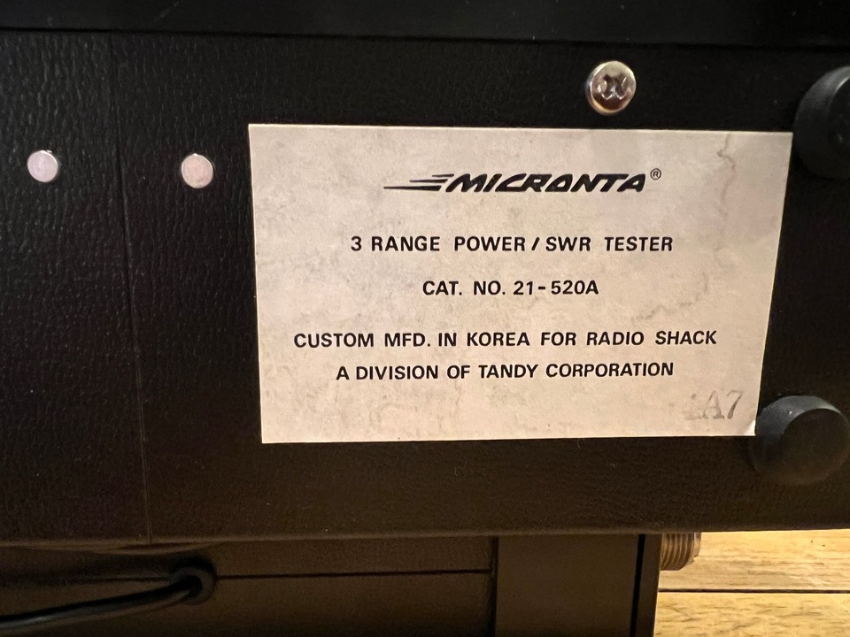 Radio Shack Micronta 21-520A 3-Range 1KW Power Meter/SWR Tester for CB ...
