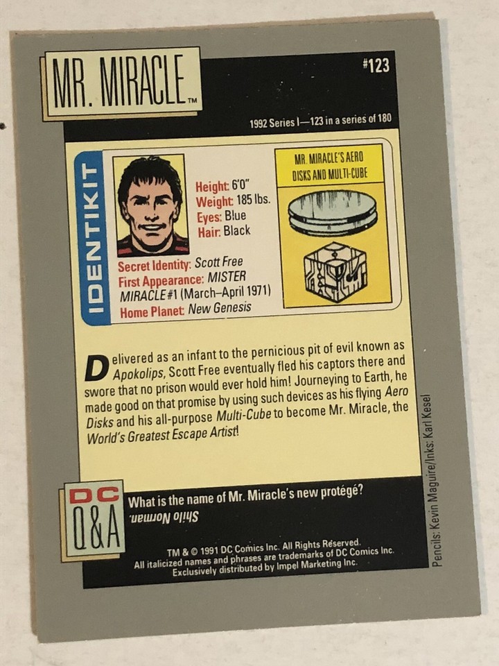 Mr Miracle Trading Card DC Comics #123 | eBay