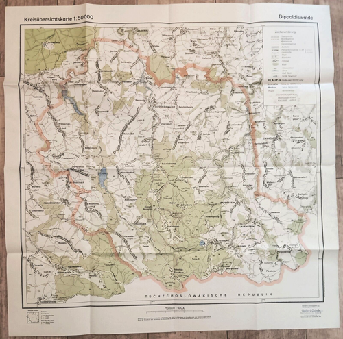 GDR Map Dippoldiswalde 1:50000 Saxony 1954 | eBay Australia
