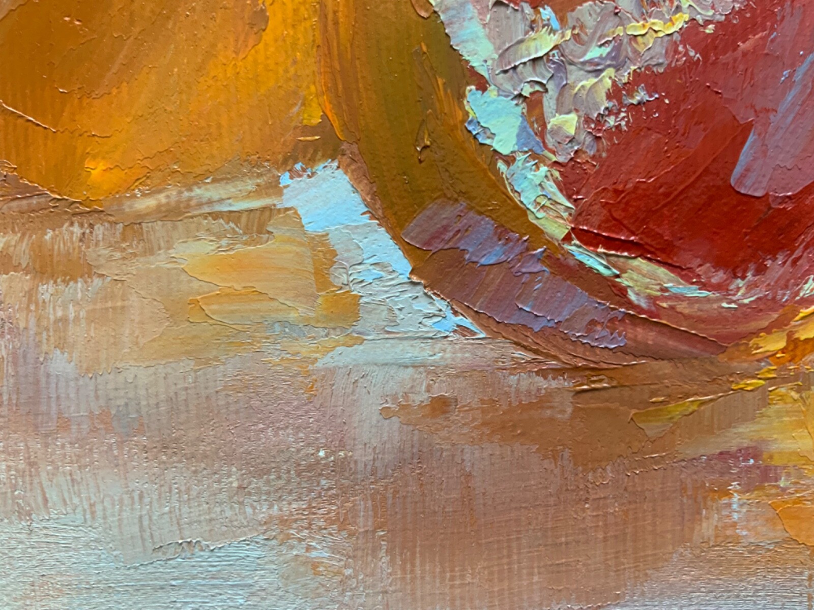 Grapefruit oil painting Citrus orange fruit Original art 8x8 Elena ...