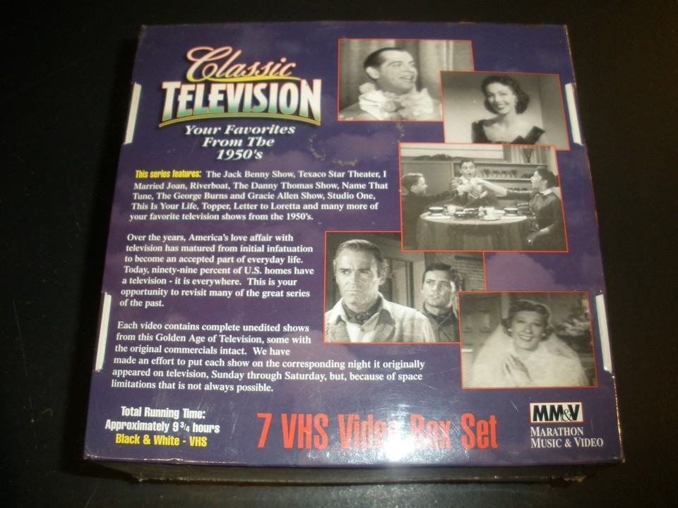 NEW Classic Television 7 VHS Box Set Favorites from the 50s | eBay