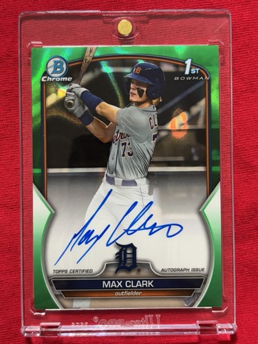 MAX CLARK 2023 1st Bowman Chrome Green Refractor Auto /99 Autograph ...