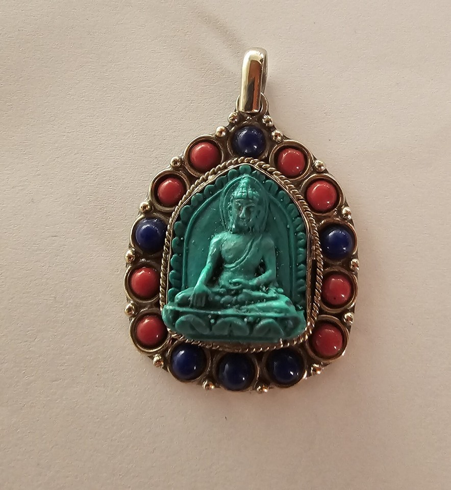 HANDMADE Tibetan Buddhist Buddha Turquoise Pendant Necklace Locket ...
