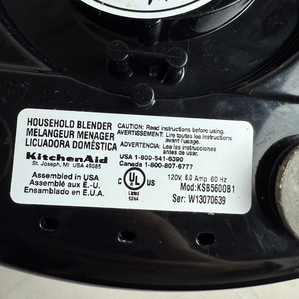 KitchenAid Blender KSB5600B1 Base Pitcher And Lid Black Household ...