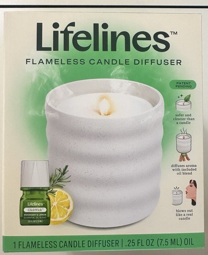 Lifelines Flameless Candle Aromatherapy Essential Oil Diffuser with ...