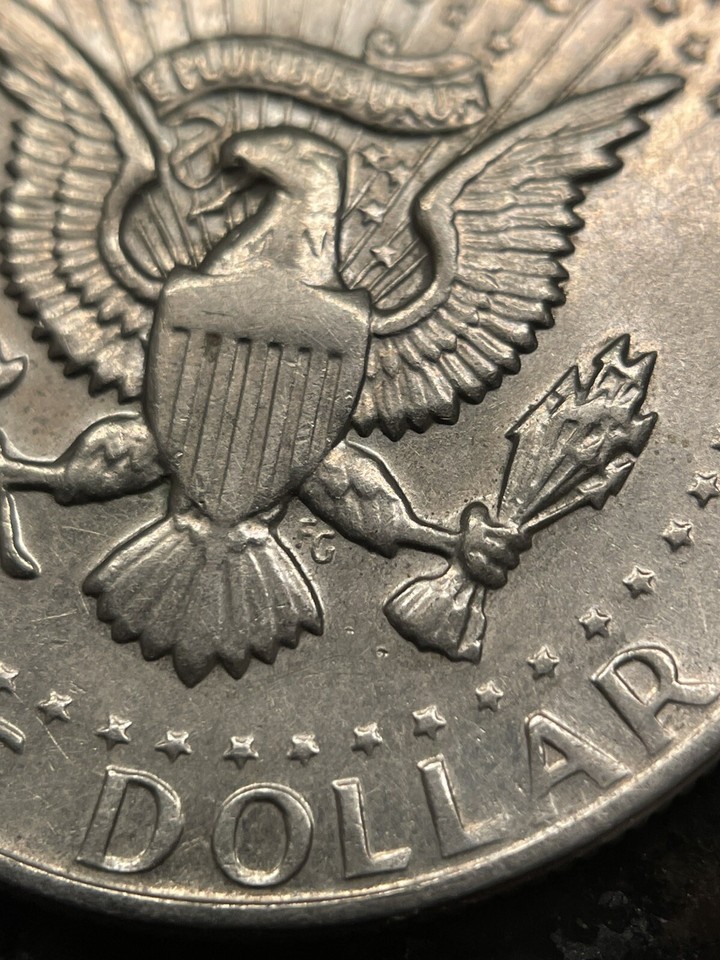 Ungraded 1972 D Half Dollar Coin With FG Initials And Doubled/Binded ...