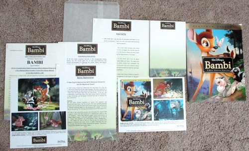 DISNEY BAMBI DVD LAUNCH PRESS RELEASES & 2 8X10 GLOSSY PHOTOS w/IMAGES ...