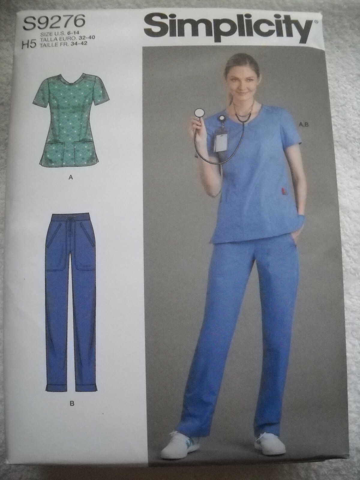 Scrubs Top Pants Misses size 6-14 Simplicity 9276 Sewing Pattern | eBay
