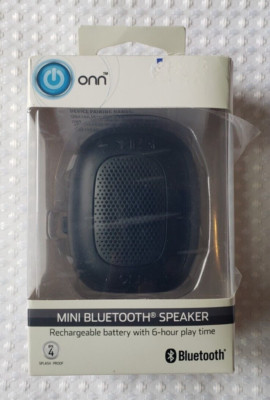 ONN Mini Bluetooth Speaker Rechargeable Battery 6 Hour Play Time Splash ...