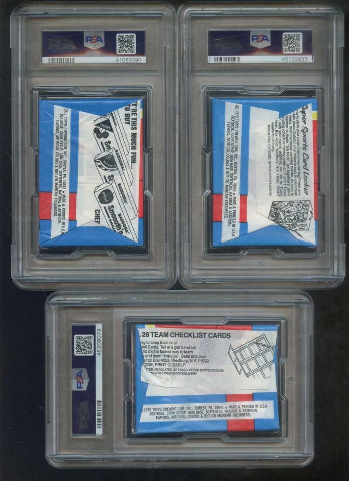 1981 Topps Football Card Unopened Wax Pack 1979 Wrapper PSA 9 Graded ...